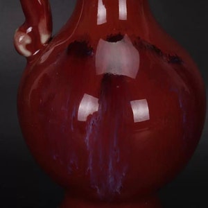 Chinese Antique Ceramic Pot Ming Dynasty Jun Ware Red Glaze Porcelain ...
