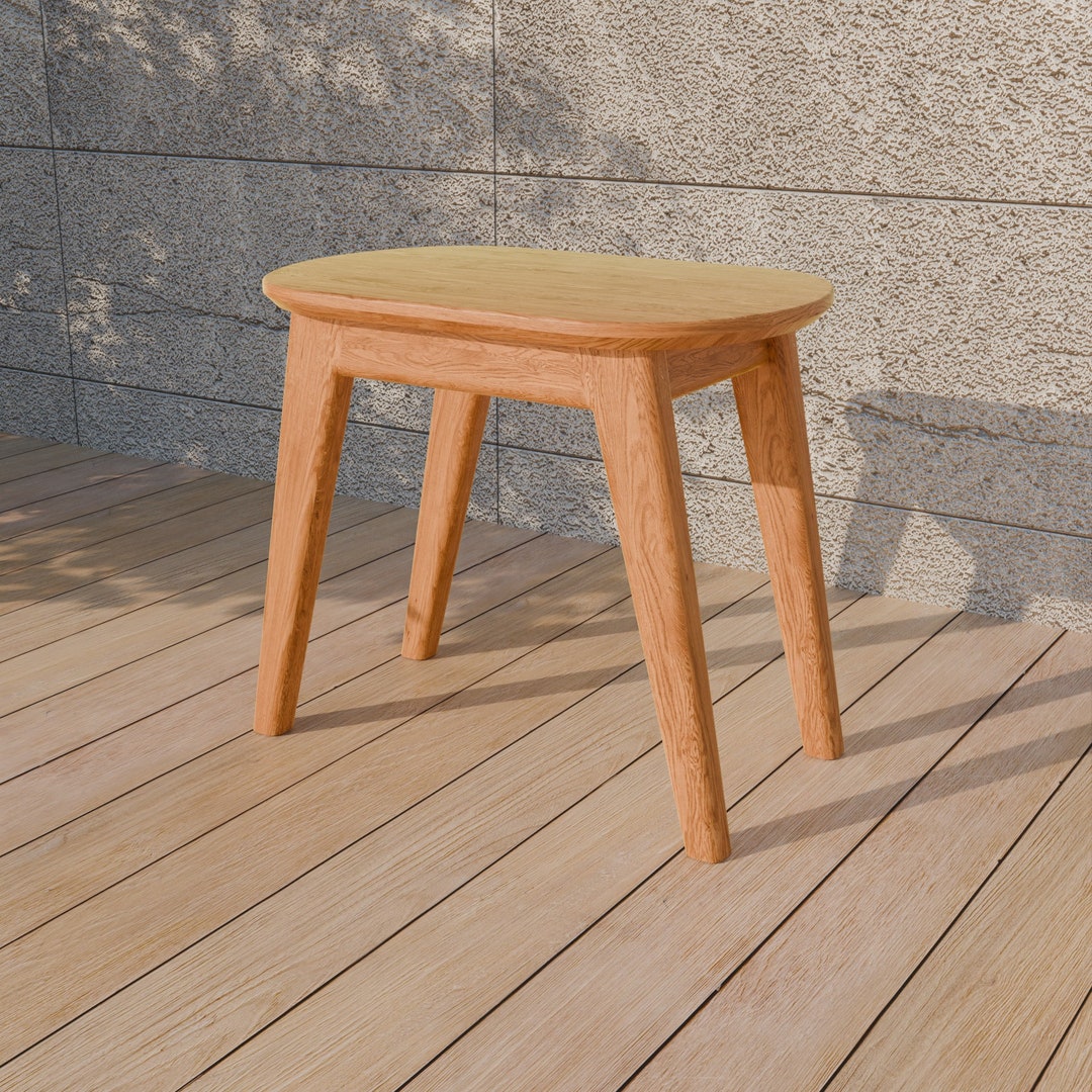 Oak Stool Handmade Stool Walnut Hallway Small Bench Hallway Pallet ...