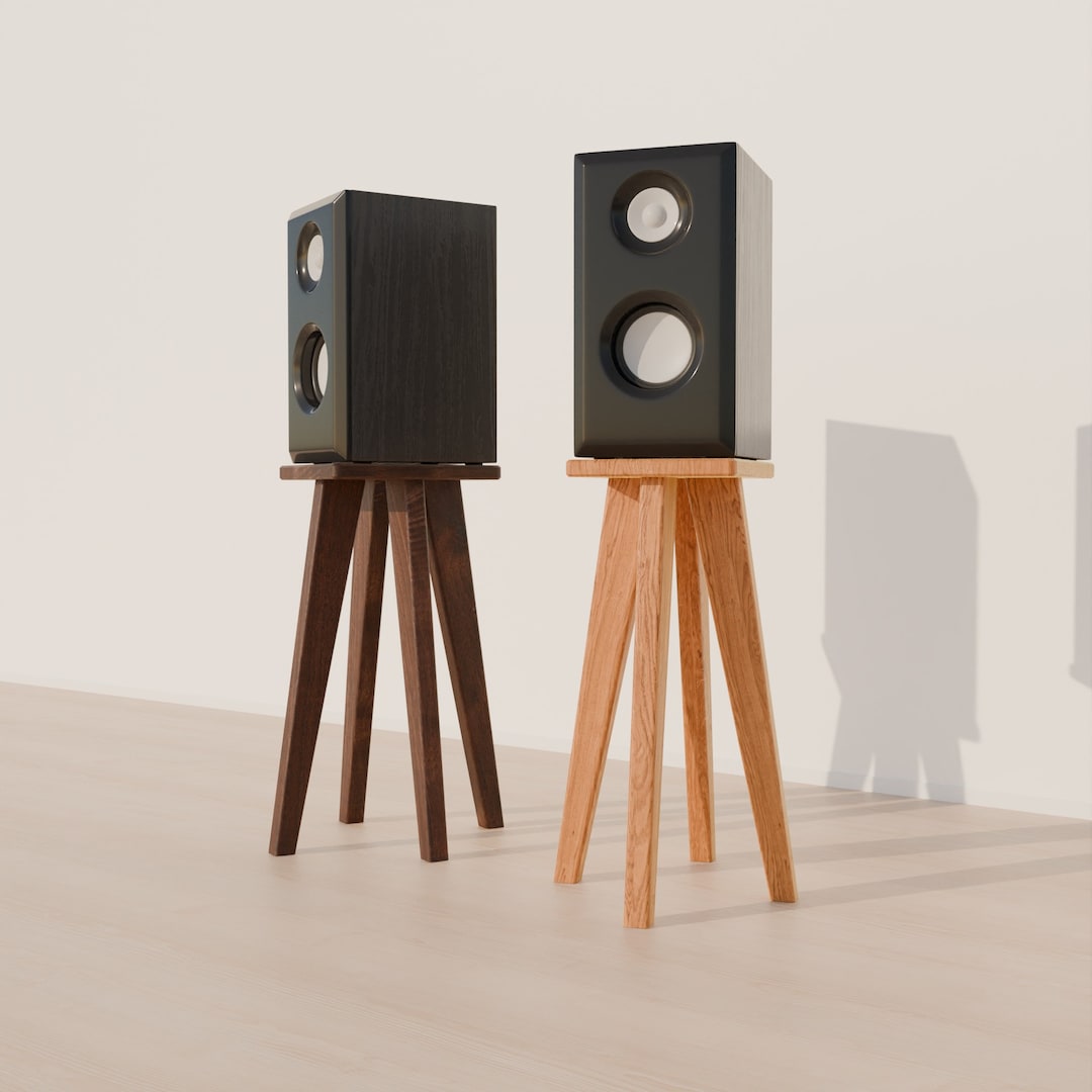 Modern Speaker Stands in Solid Wood - Oak Speaker Stands - Moderns ...