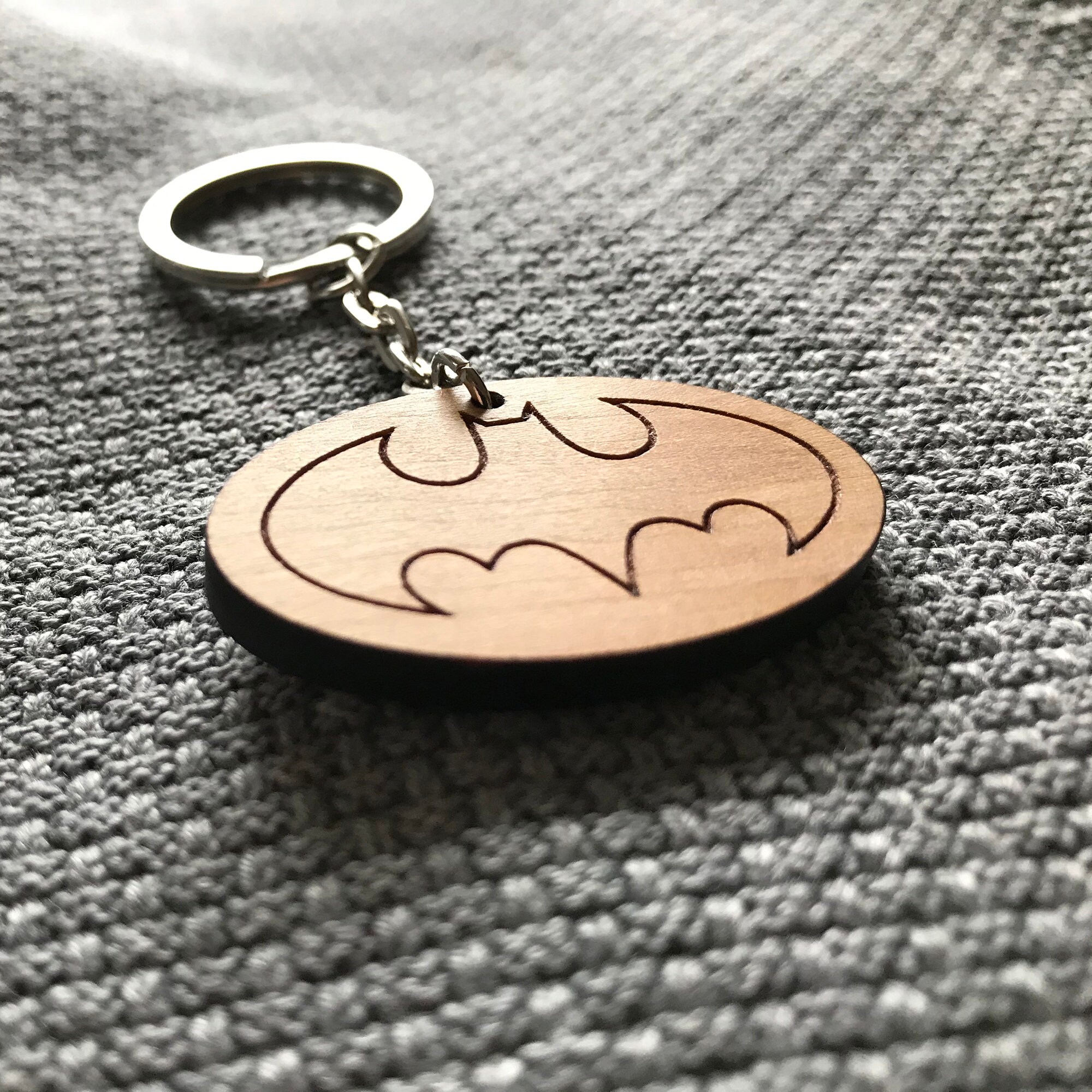 Personalized Batman keychain Handmade wooden classic batman | Etsy