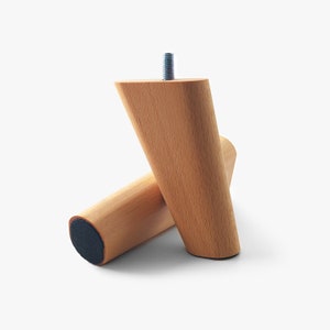 4X Angled Furniture Legs Mid Century Cabinet Legs Tapered Feet Bed ...