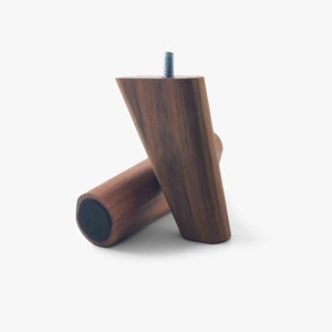 4X Angled Furniture Legs Mid Century Cabinet Legs Tapered Feet Bed ...