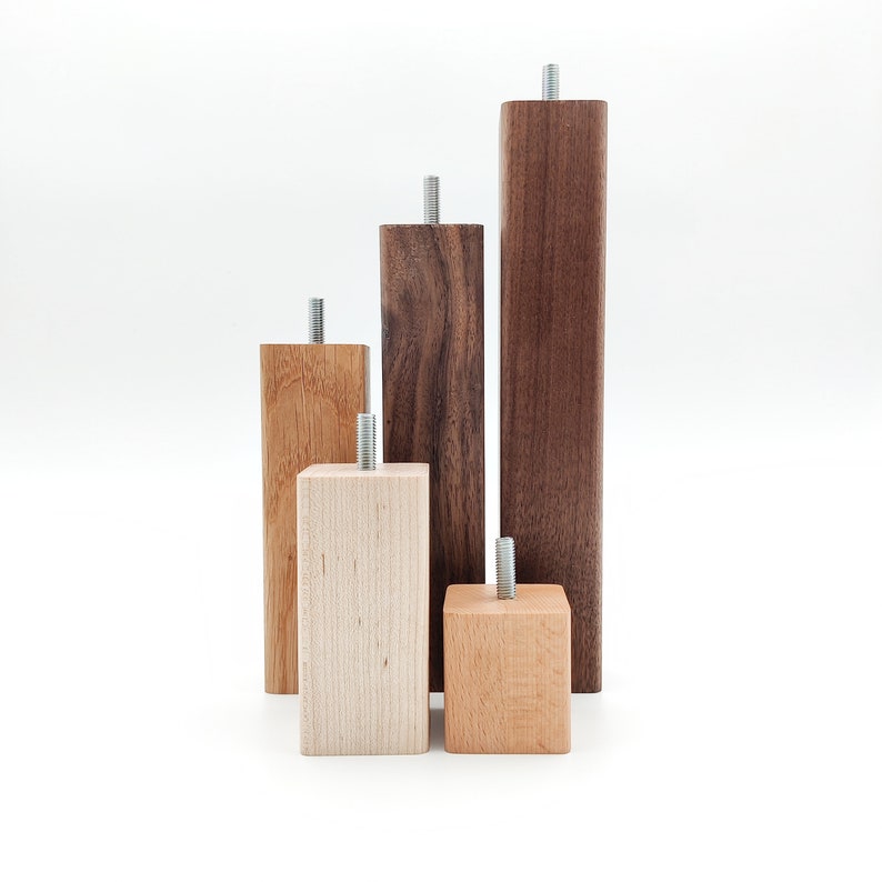 Solid Wood Square Furniture Leg: Walnut, Oak, Cabinet, Sofa - Sold as ...