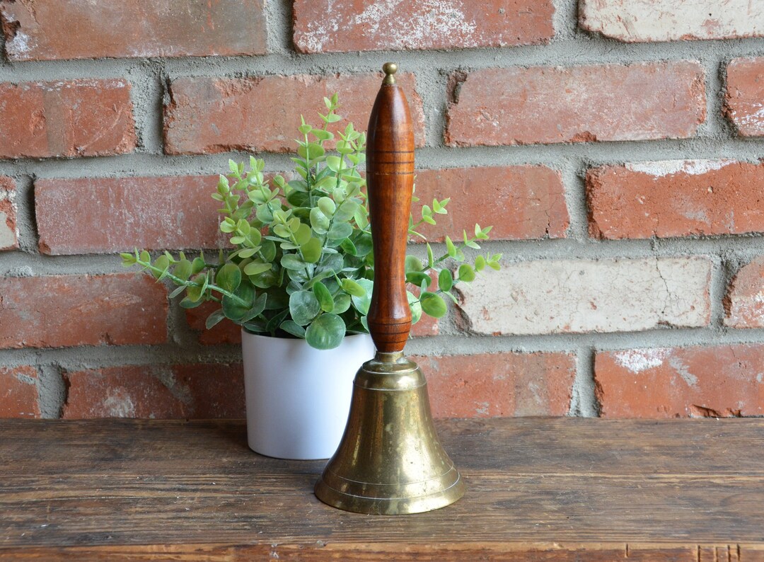 Vintage School Bell - Antique Teachers Bell - Old Desk Accessory - Bell ...