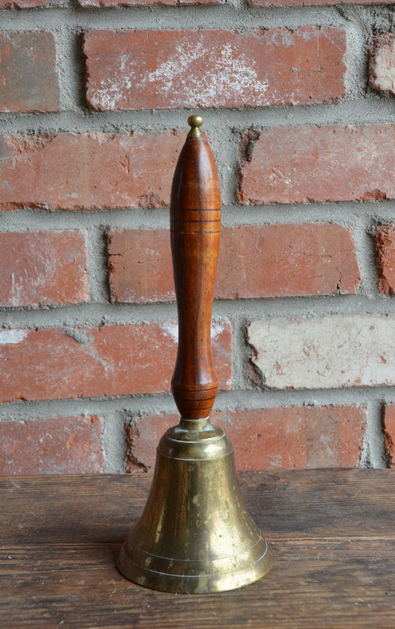 Vintage School Bell - Antique Teachers Bell - Old Desk Accessory - Bell ...
