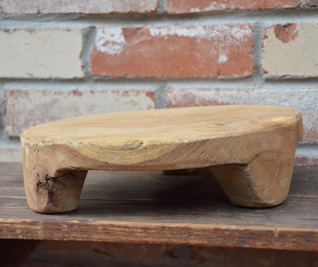 Vintage Wood Cheese Board - Antique Wood Cutting Board - Round Chopping ...