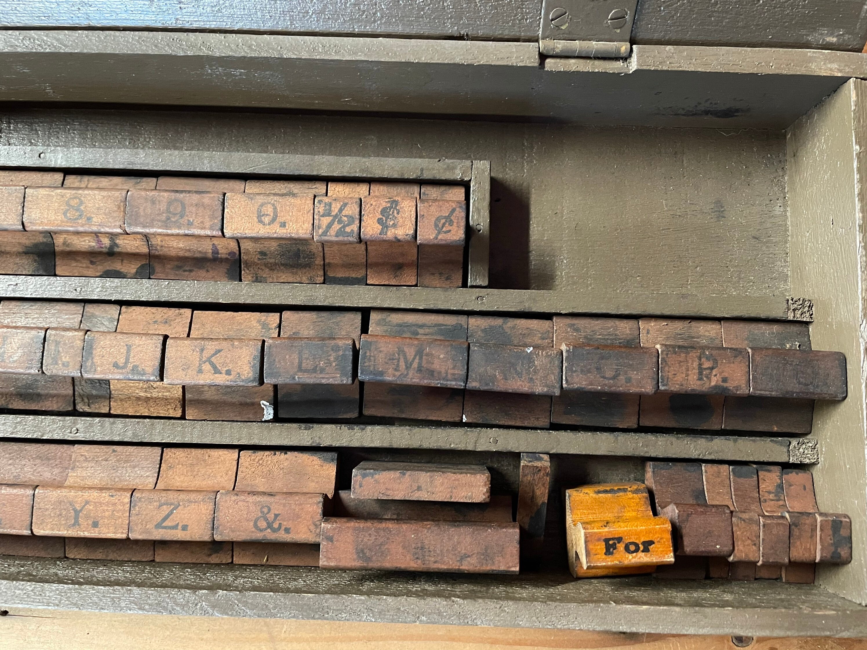 Antique Ink Stamp Set W/original Wood Box - Schoolhouse Stamps ...