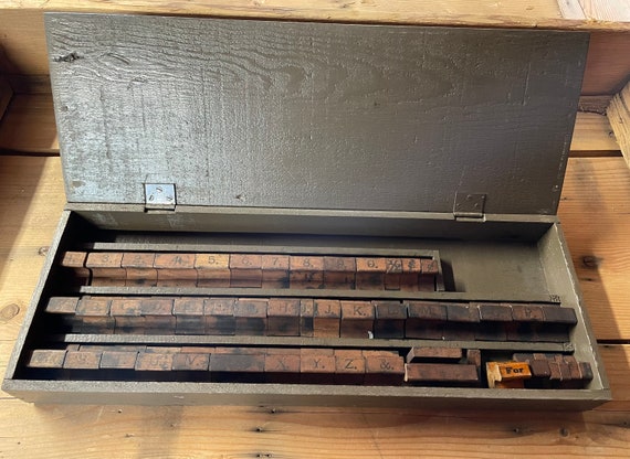 Antique Ink Stamp Set W/original Wood Box Schoolhouse Stamps - Etsy