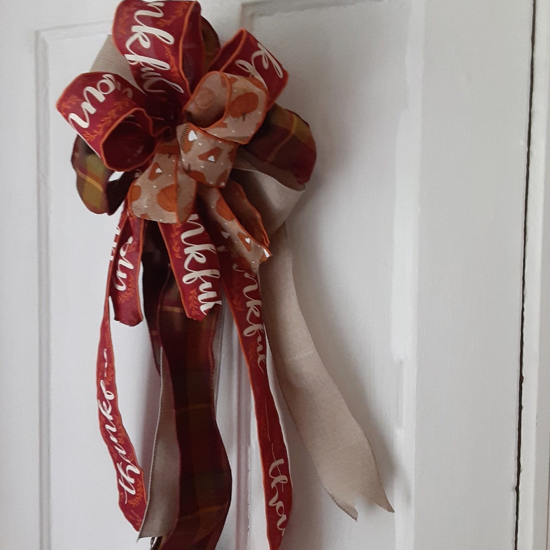 Thanksgiving Bow With Multiple Streamers Bow for Mantel - Etsy