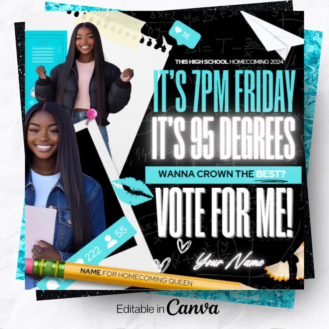 Homecoming Flyer Homecoming Flyer Template HOCO Flyer Homecoming Queen ...