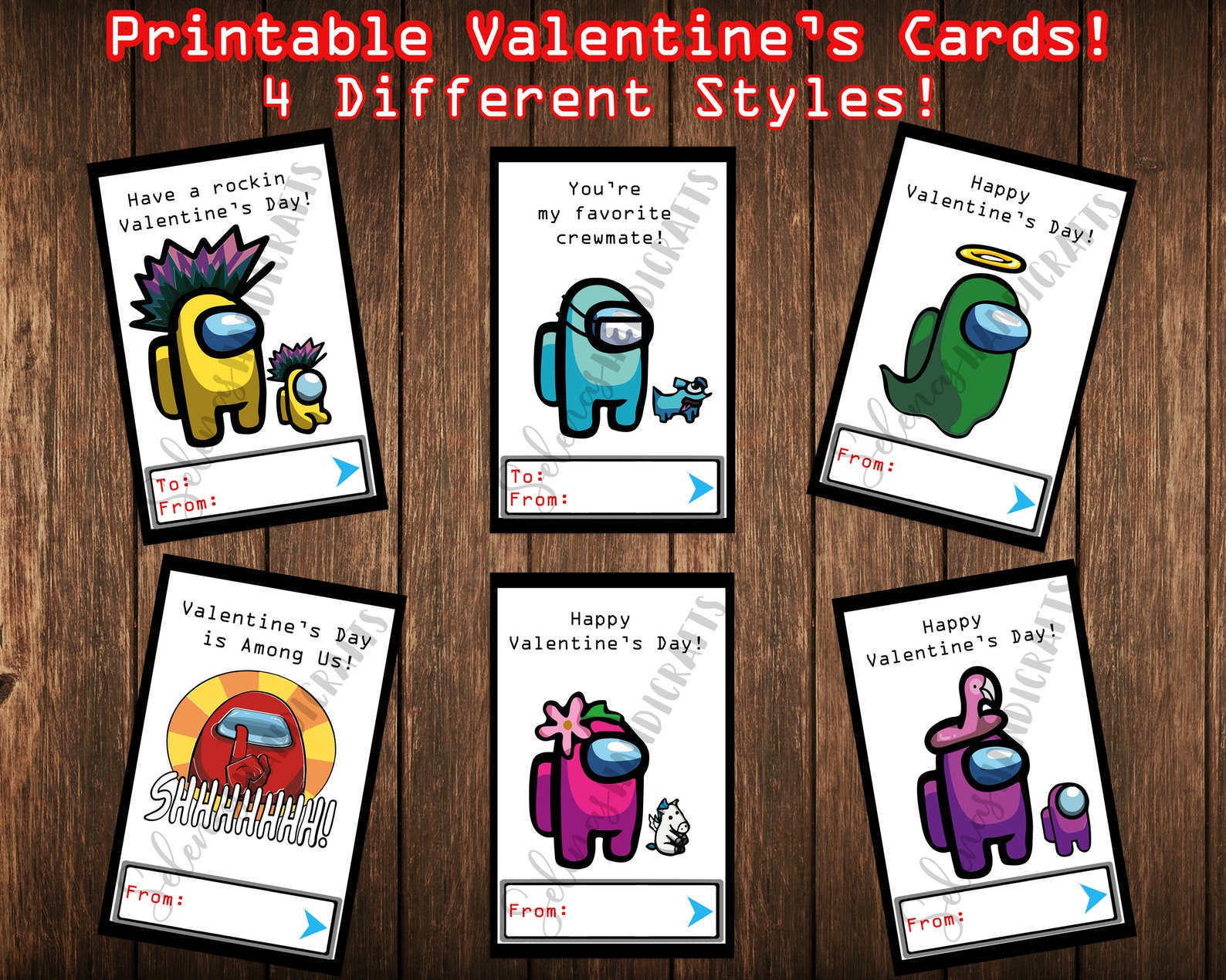 Among Us Valentines Cards, Among Us Art, Among Us Valentine Cards, Kids ...