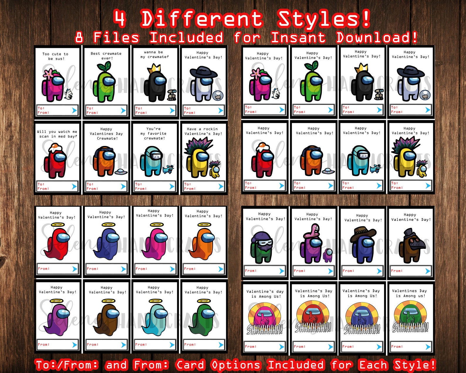 Among Us Valentines Cards, Among Us Art, Among Us Valentine Cards, Kids ...