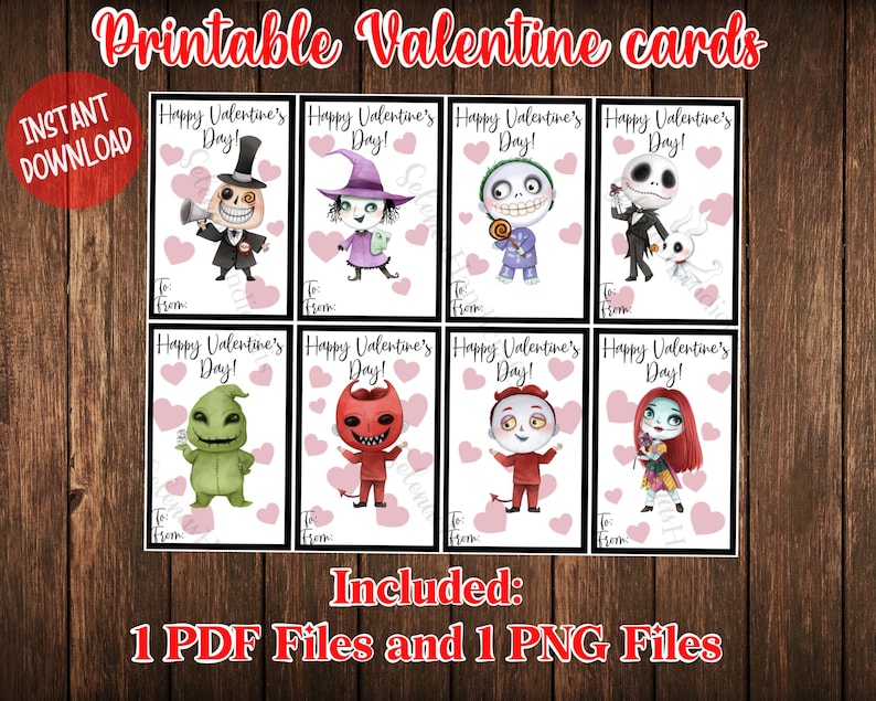 Printable Nightmare Before Christmas Valentine Cards, the Nightmare ...