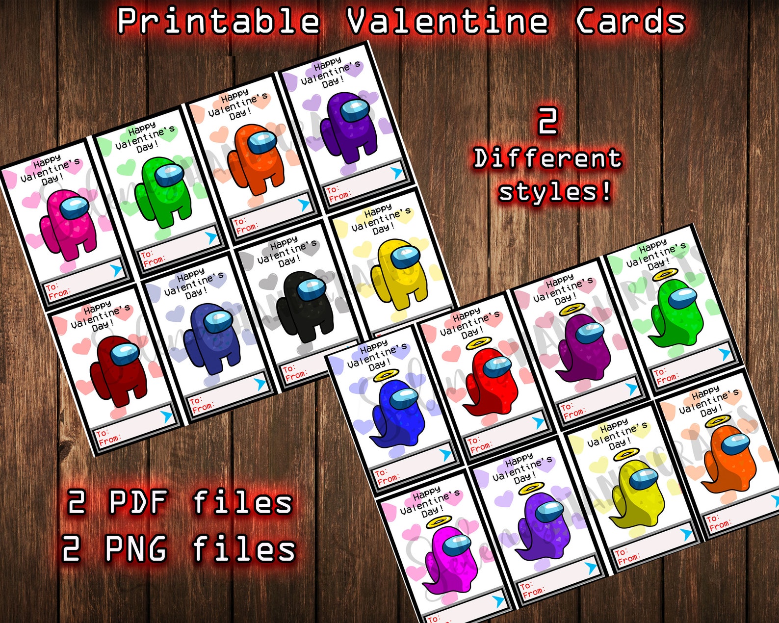 Printable Among Us Valentine Cards, Among Us Valentines, Valentines for ...