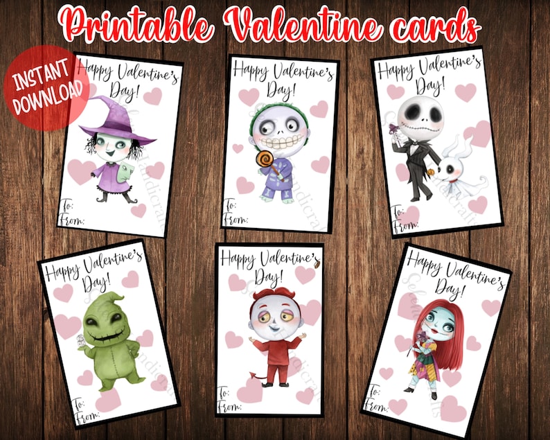 Printable Nightmare Before Christmas Valentine Cards, the Nightmare ...