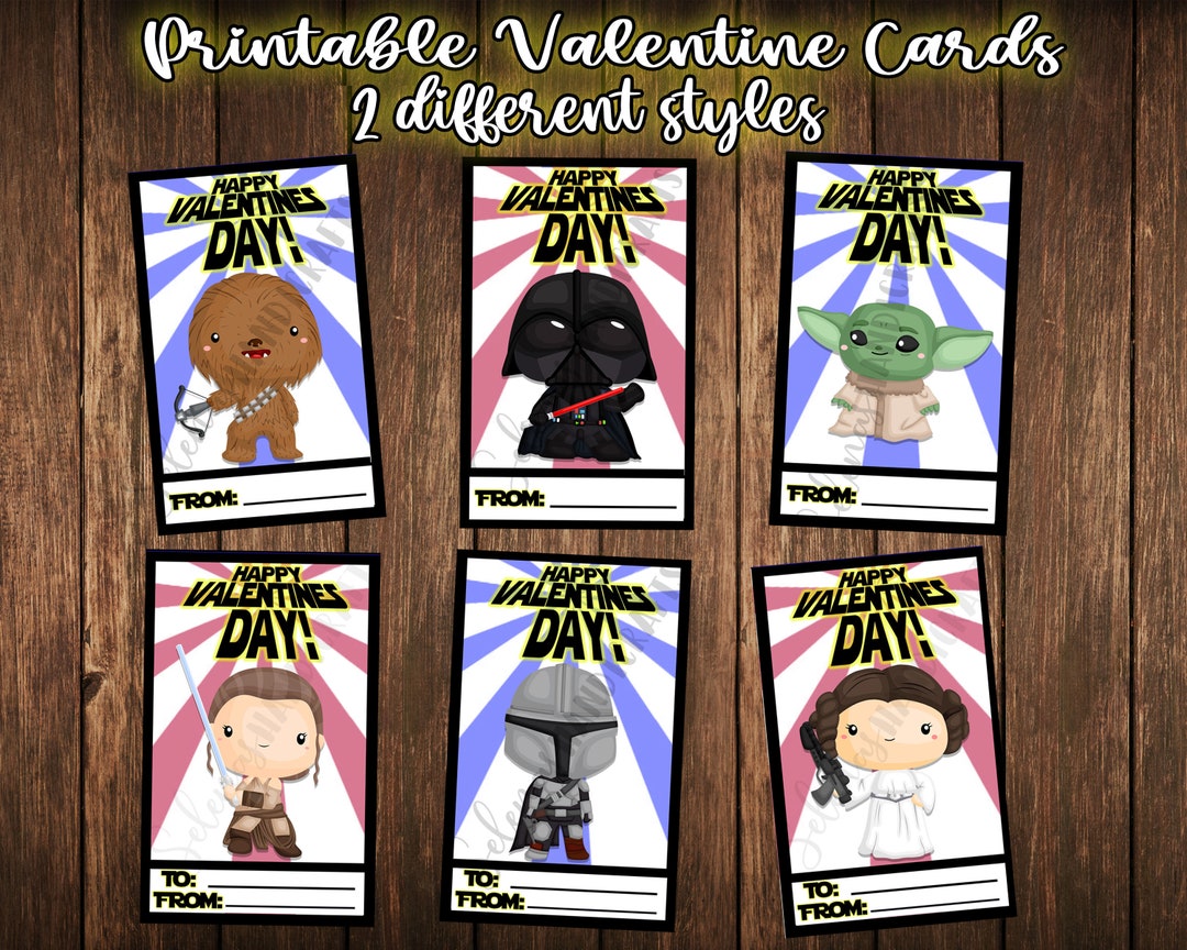 Star Wars Valentine Cards, Valentines for Kids, Printable Valentines ...