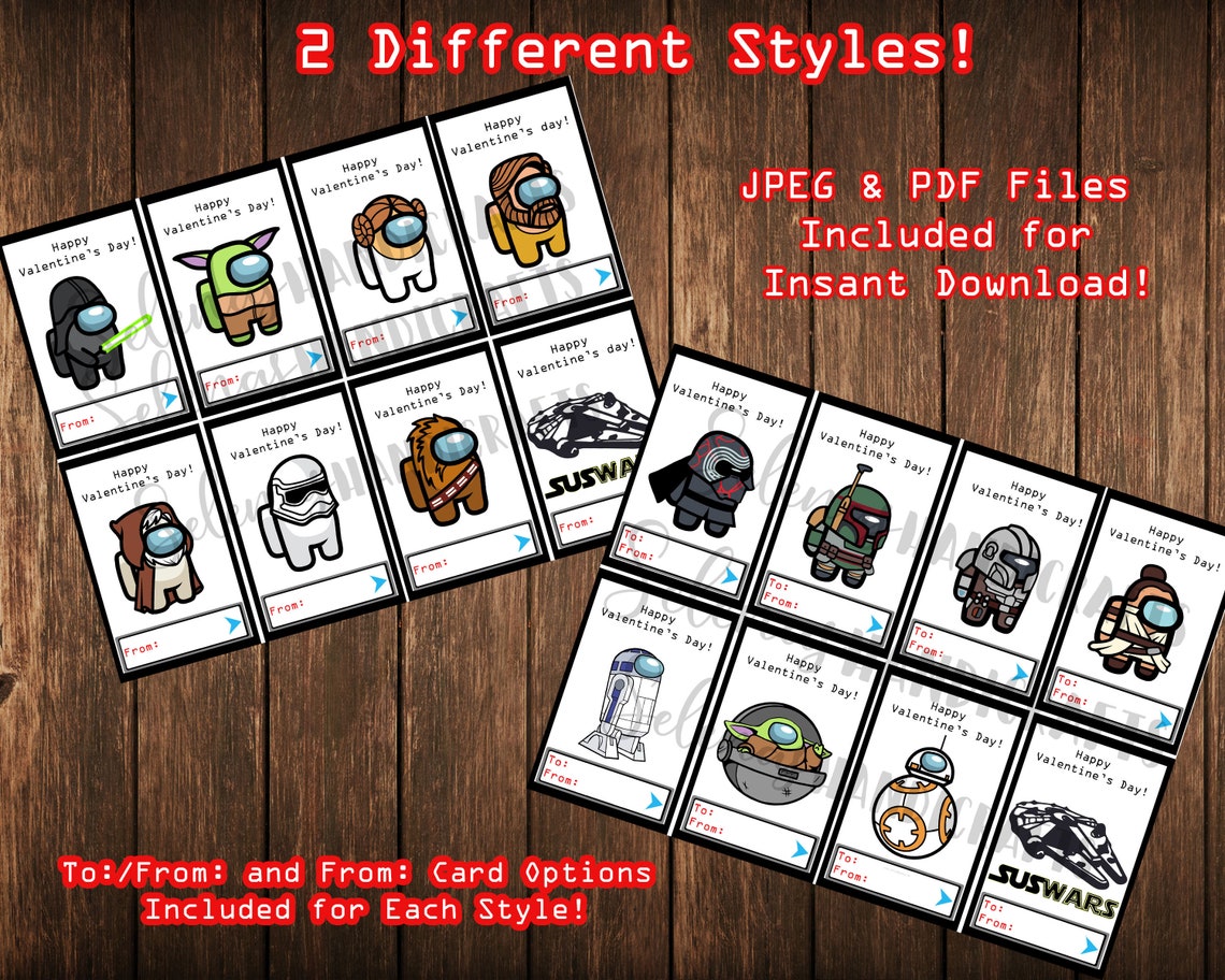 Among Us Valentines Cards, Among Us Art, Among Us Star Wars, Kids ...