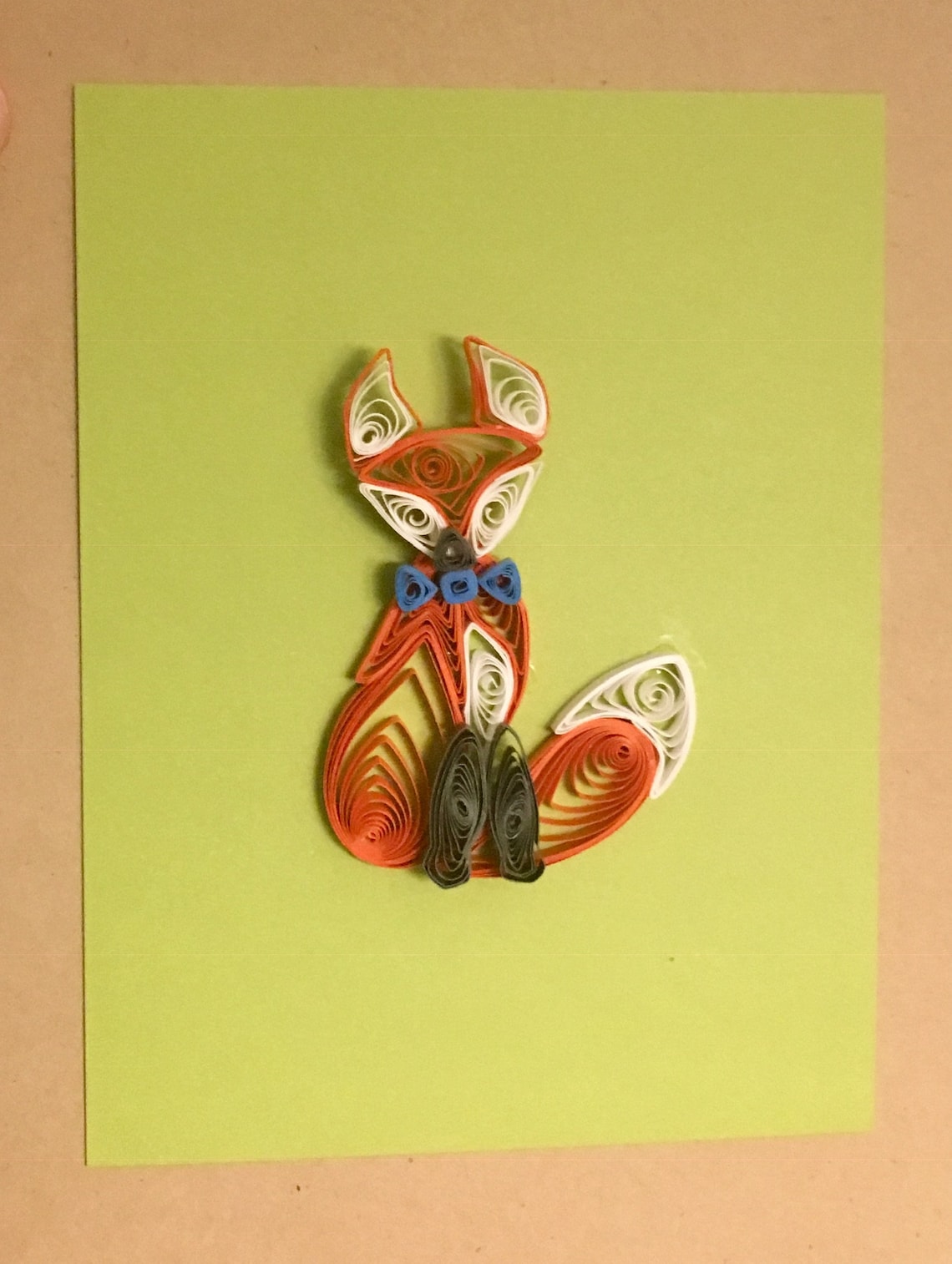 Quilled Fox With Bow Tie - Etsy