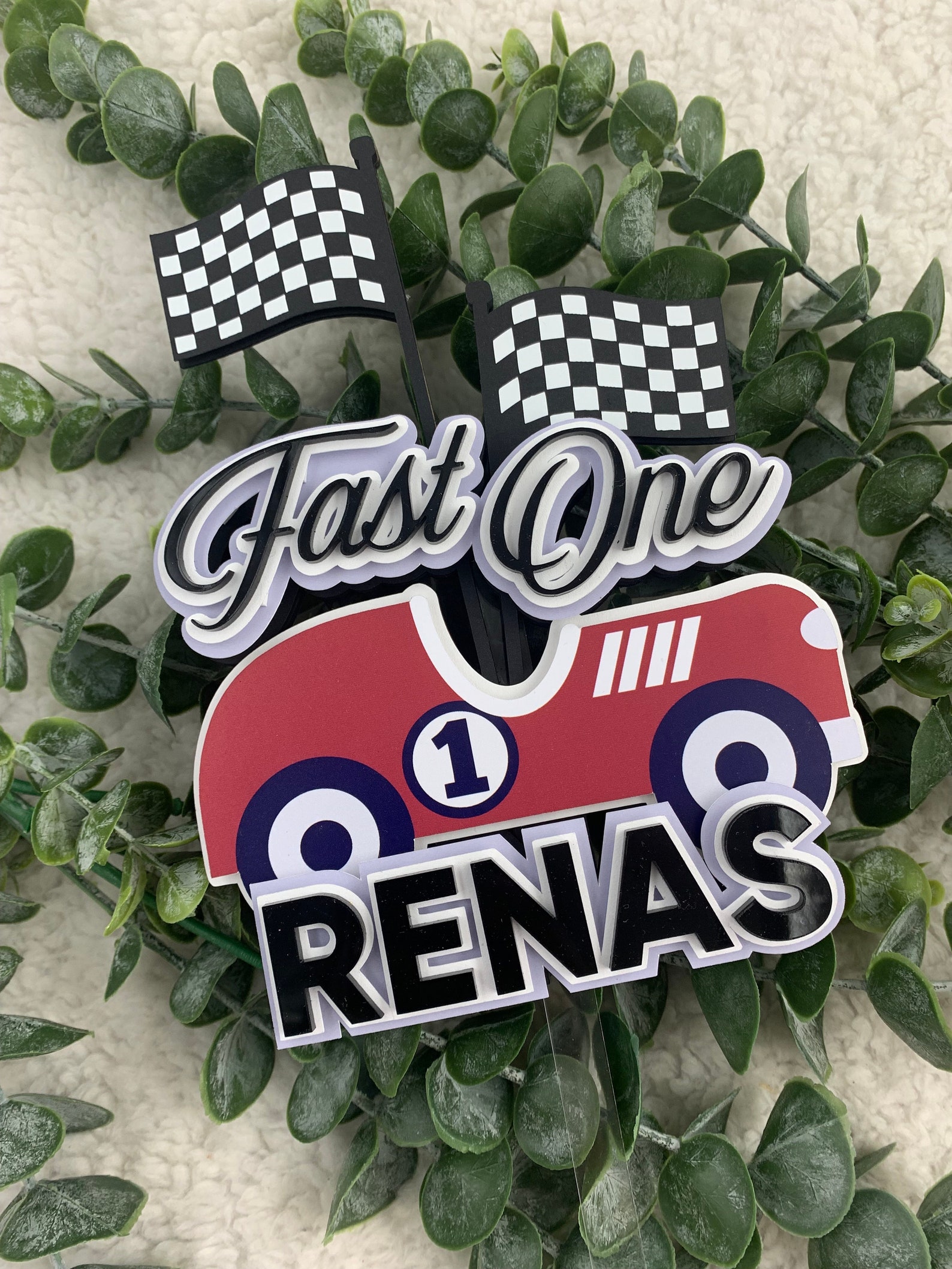 Fast One Themed Cake Topper, Birthday Party Cake Topper, Kids Party ...