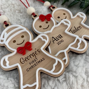 Personalized Gingerbread Boy and Girl Ornament, Name Ornament ...