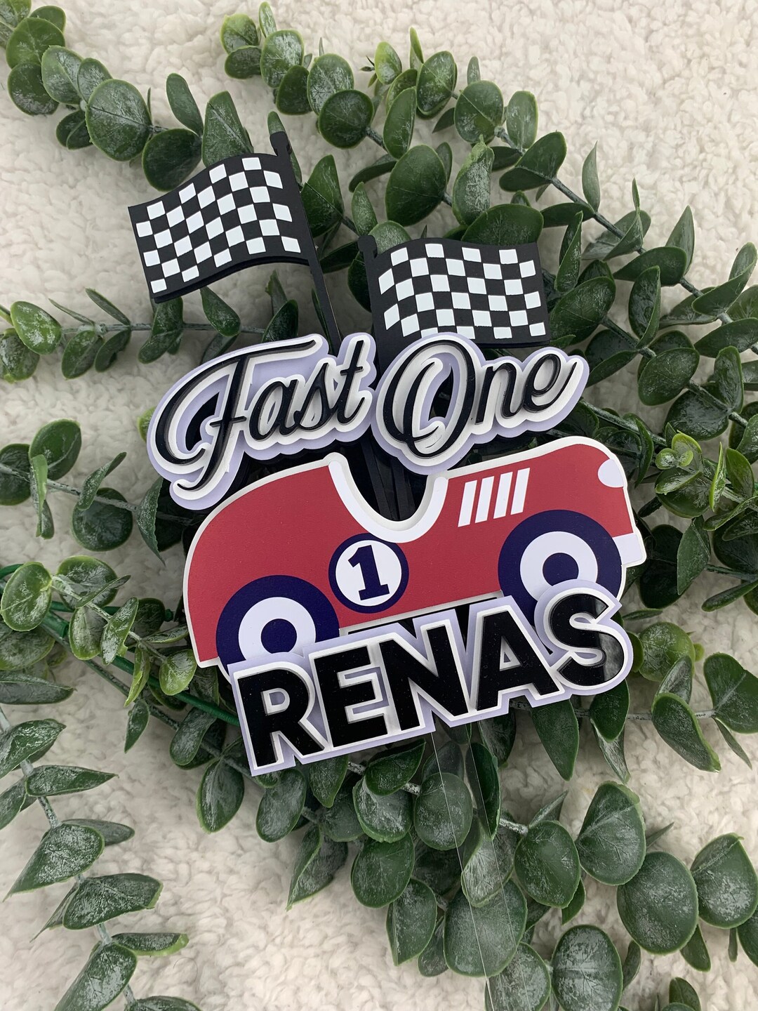 Fast One Themed Cake Topper, Birthday Party Cake Topper, Kids Party ...