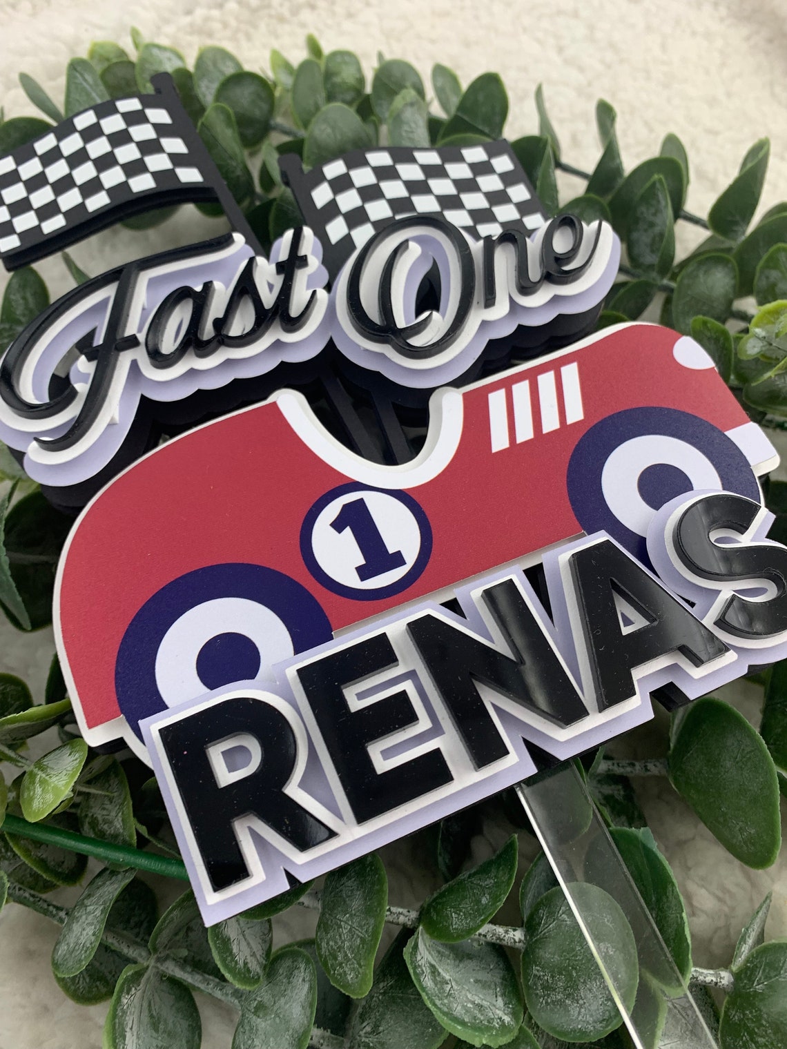 Fast One Themed Cake Topper, Birthday Party Cake Topper, Kids Party ...