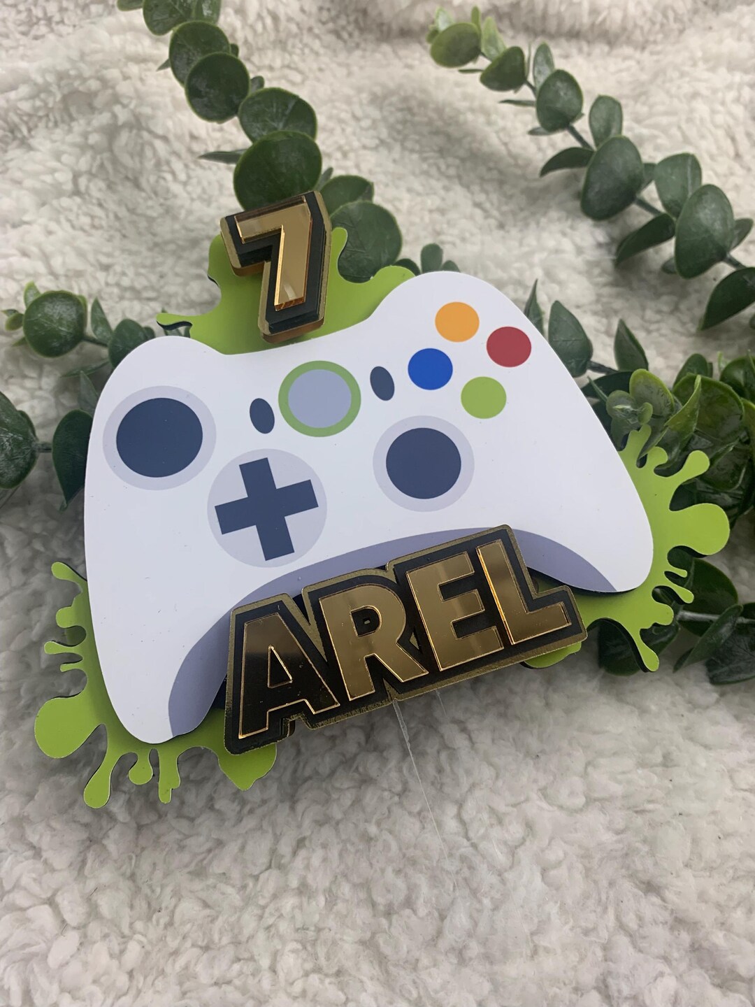 Game Controller Themed Cake Topper, Birthday Party Topper, Kids Party ...