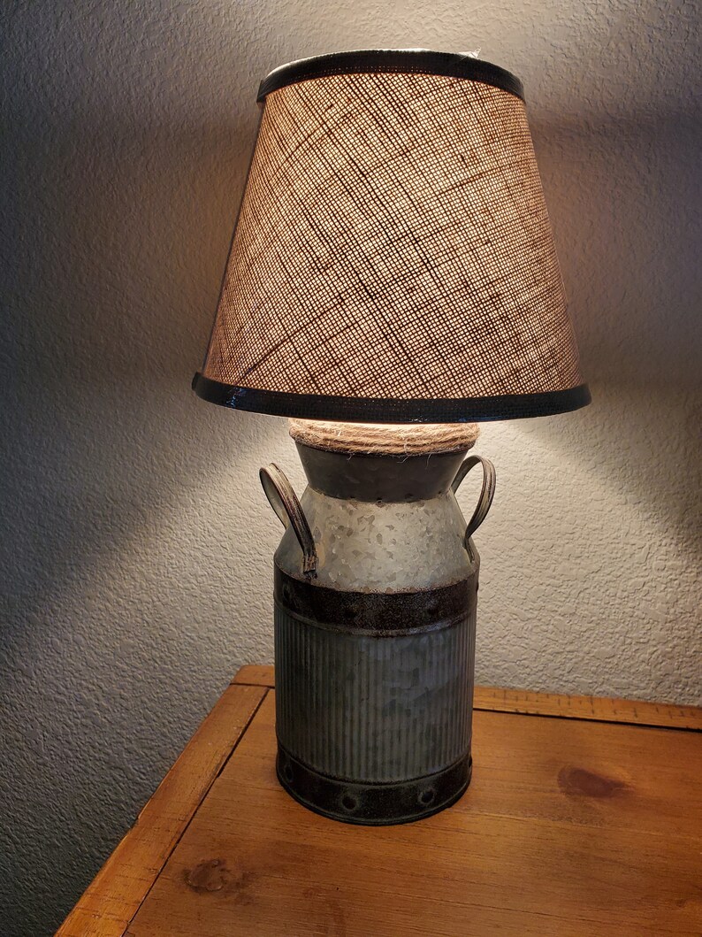 Rustic Farmhouse Table Lamp Milkjug - Etsy