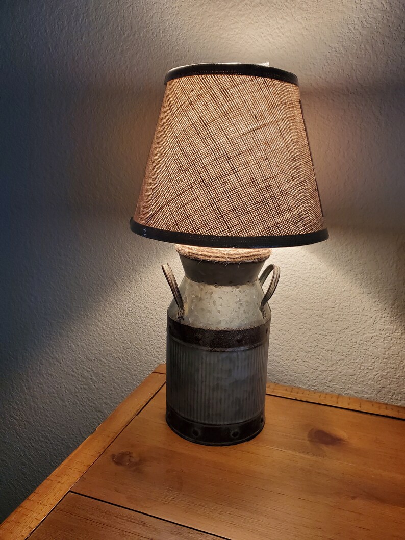 Rustic Farmhouse Table Lamp Milkjug - Etsy