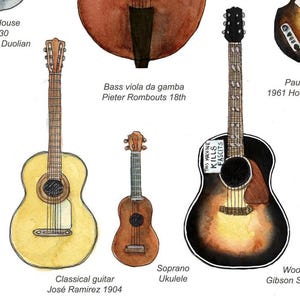 Guitar Family Poster, Typology of String Instruments - Etsy