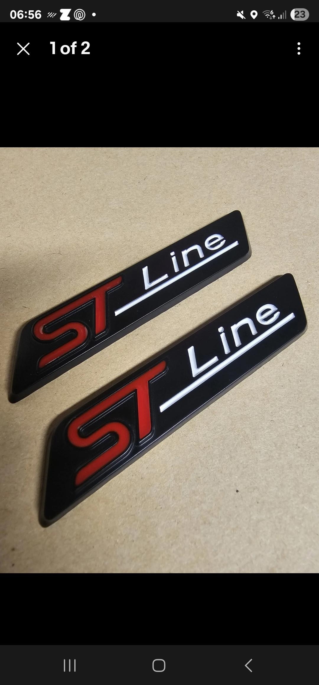 2x ST Line Side Badges for Ford Focus Kuga Puma Fiesta Red Black Matte ...