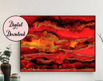 Red and Gold Art | Etsy