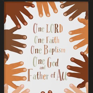 Bible Poster: One Lord One Faith One Baptism Family of God Sunday ...