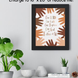 Bible Poster: One Lord One Faith One Baptism Family of God Sunday ...