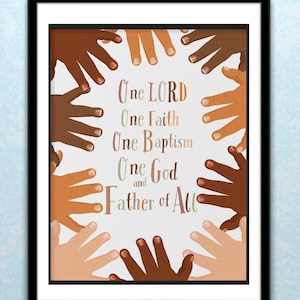 Bible Poster: One Lord One Faith One Baptism Family of God Sunday ...