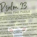 Psalm 23 Word Search Puzzle: Bible Sunday School Game (digital PDF) - Etsy