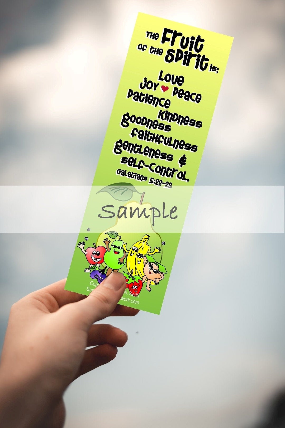 Fruit of the Spirit Bible Bookmark, Galatians 5:22-23, Children's ...