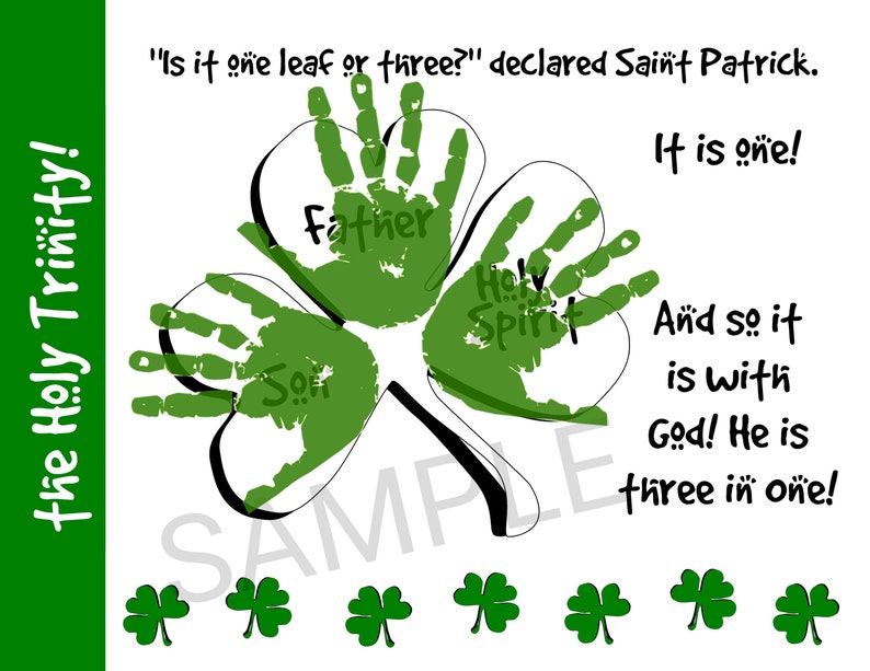 St. Patrick's Day Trinity Lesson: Fingerprint Shamrock Craft (PDF ...