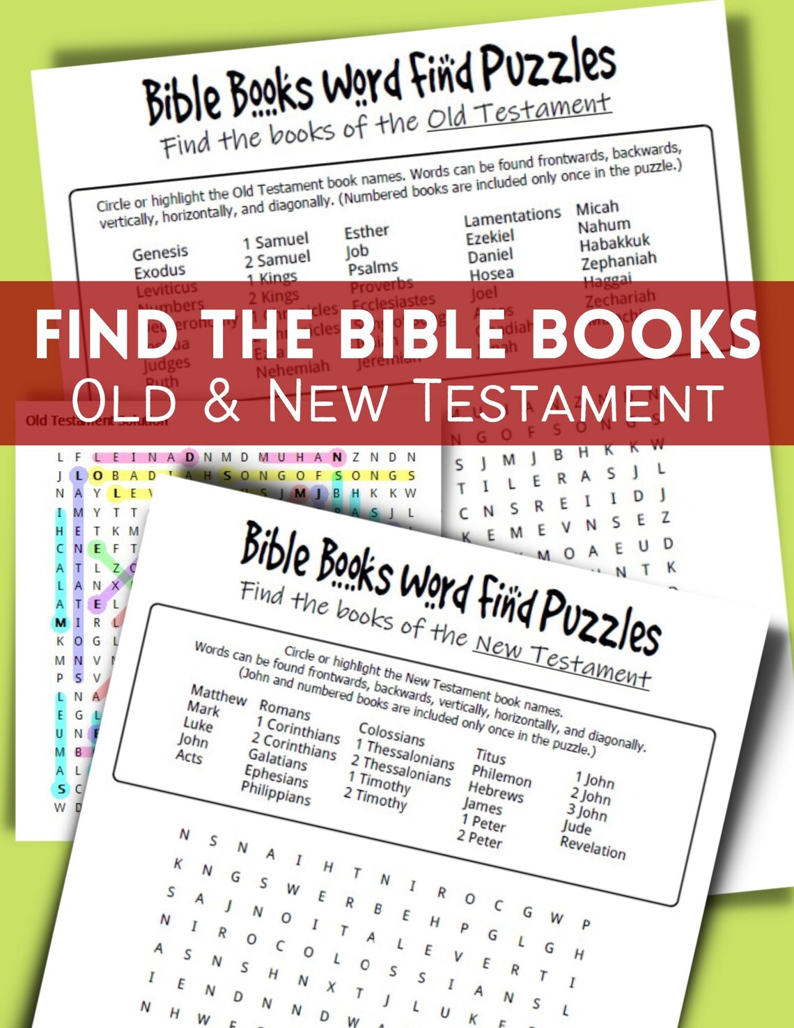 Bible Books Word Find Puzzle: Old & New Testament (PDF Download) - Etsy