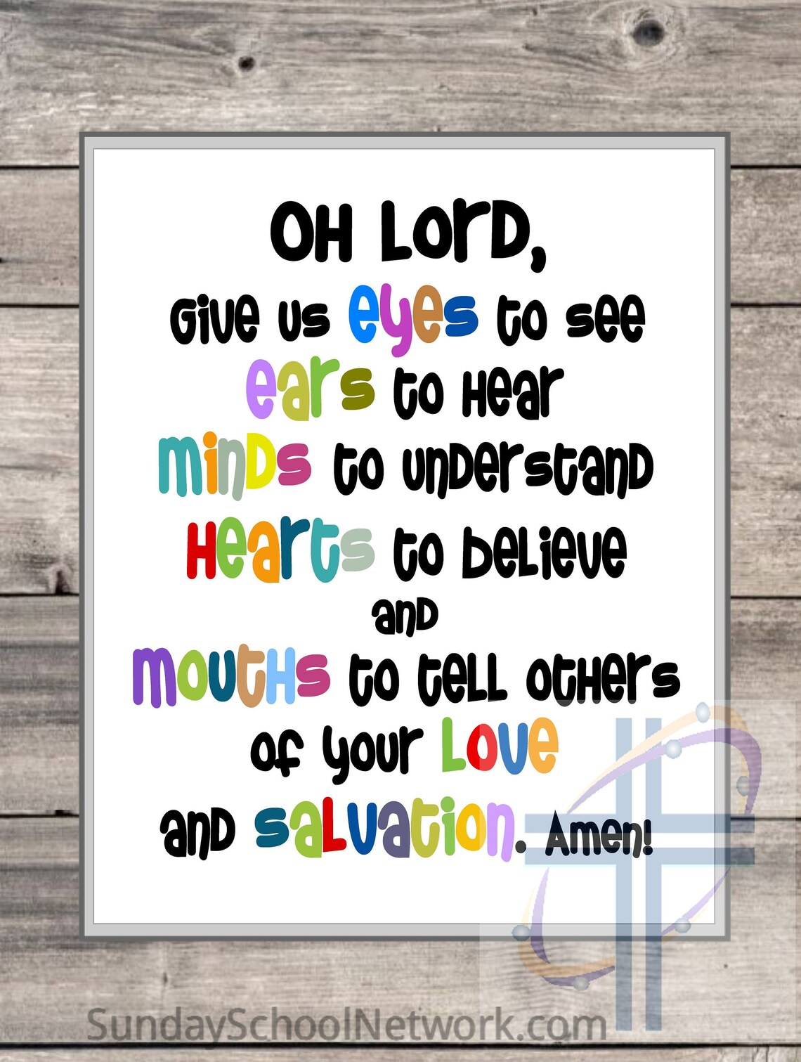 Prayer for Children Printable Poster: Sunday School Classroom Decor ...