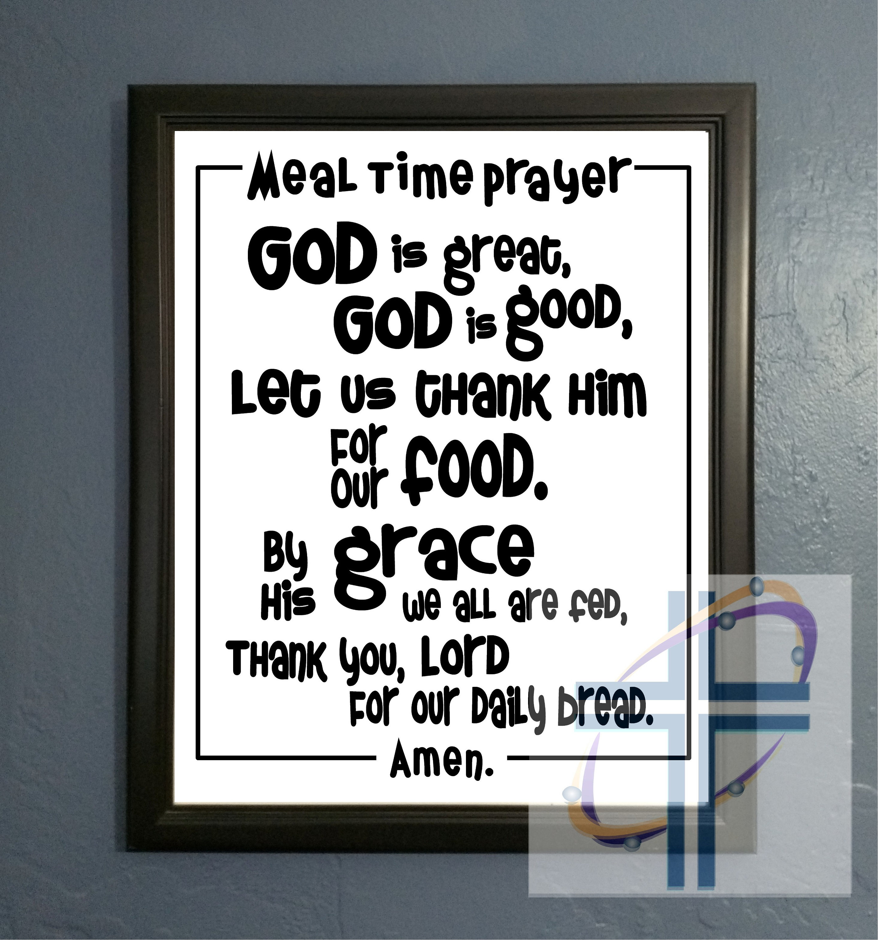 God is Great, God is Good, Daily Bread, Children's Mealtime Prayer, Kitchen Meal Sign, Kids ...