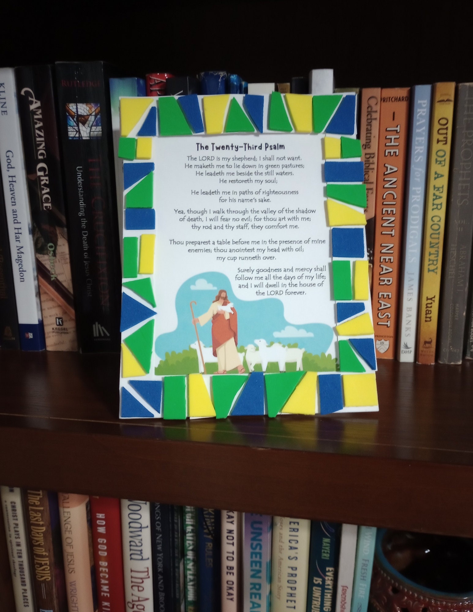 Psalm 23 Bible Verse Pattern With Easy Mosaic Frame, Twenty-third Psalm ...
