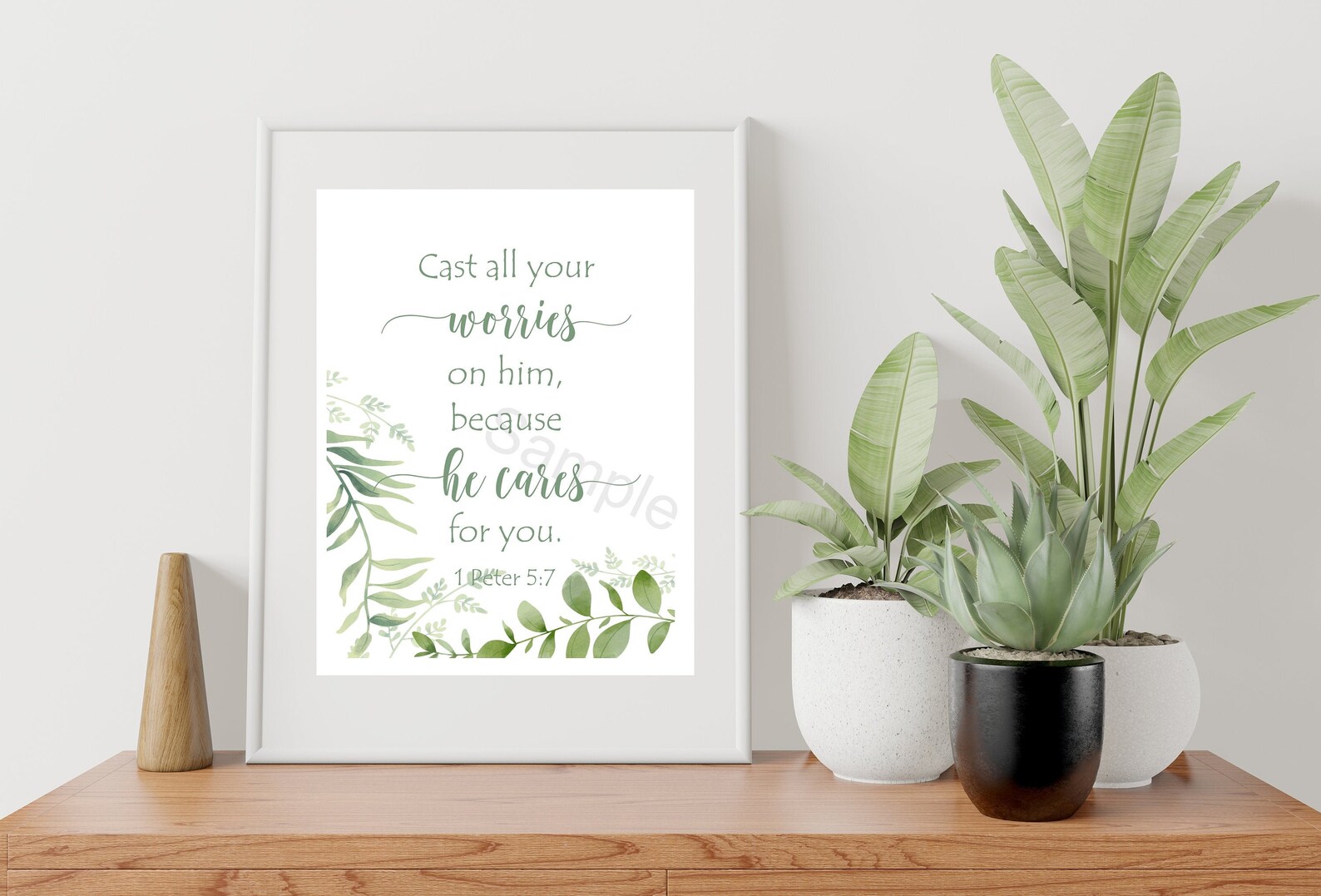 Scripture Wall Decor | Cast All Your Worries on Him Because He Cares ...