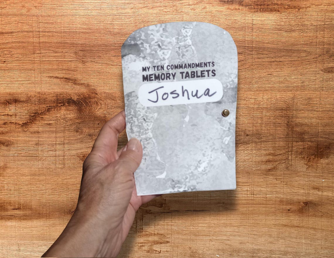 Ten Commandments Tablet Craft: DIY Bible Lesson, Sunday School (PDF ...