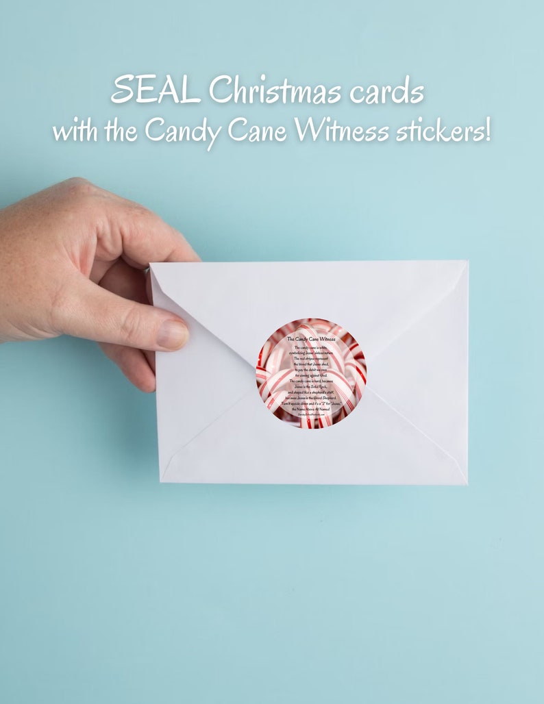 Candy Cane Message Card & Stickers: Religious Christmas Printable (PDF ...