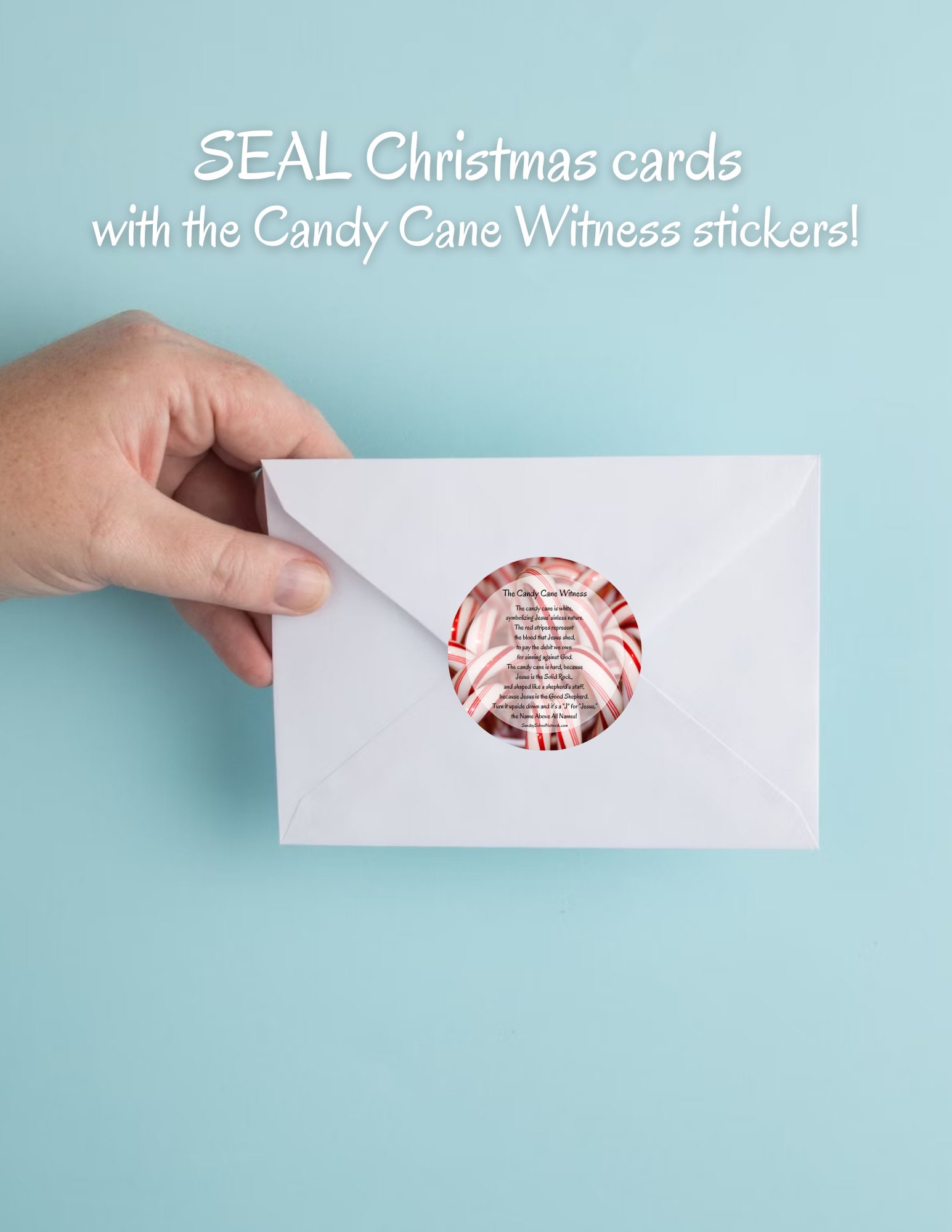 Candy Cane Message Card & Stickers: Religious Christmas Printable (PDF ...