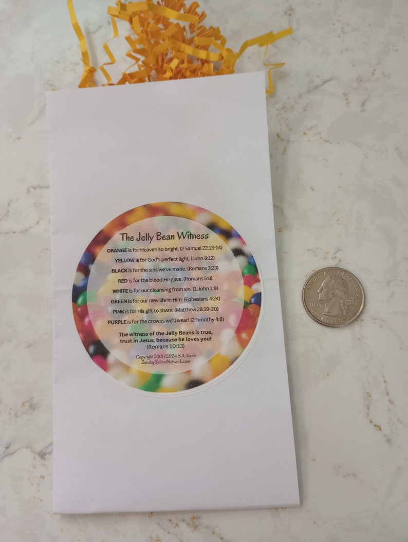 Jellybean Witness Easter Stickers Printable Religious Stickers Gospel ...