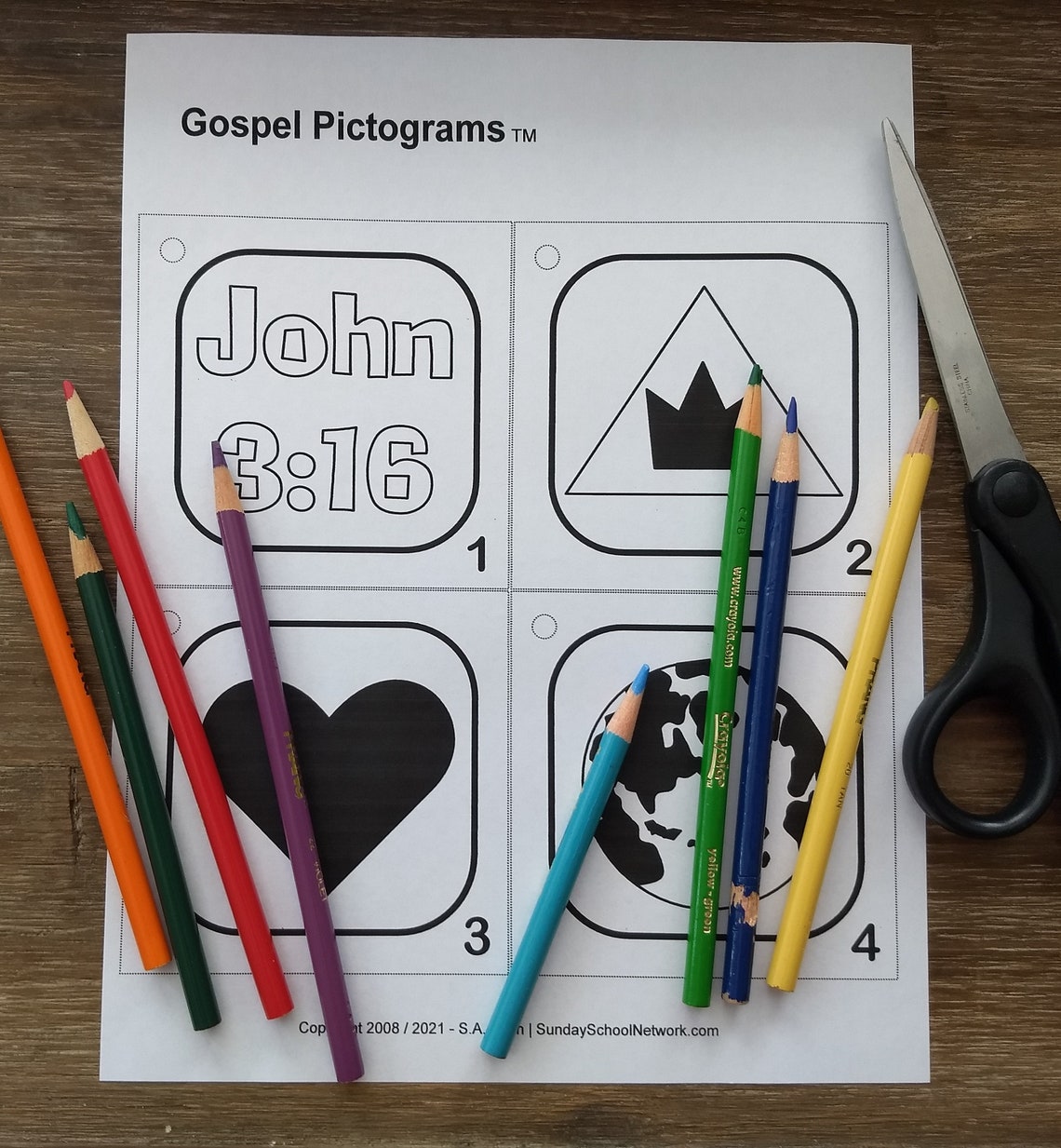 John 3:16 Gospel Pictograms, Teach the Good News to Children, Bible ...
