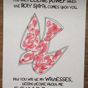 PENTECOST Craft | Kids Handprint, Finger Paint, Coloring Activity ...