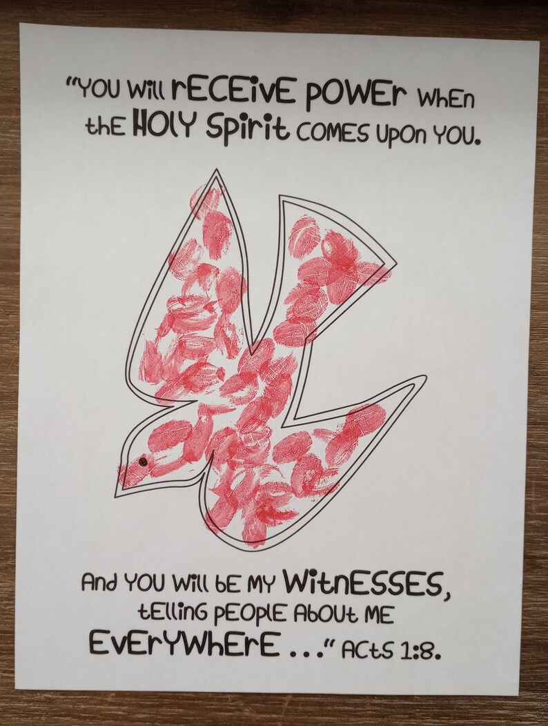 PENTECOST Craft | Kids Handprint, Finger Paint, Coloring Activity ...